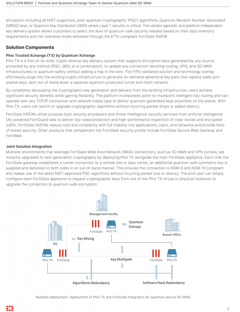 Fortinet and Quantum Xchange Team to Deliver Quantum-Safe SD-WAN | Quantum Xchange