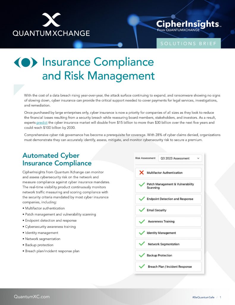 Cyber Insurance Compliance & Risk Management | Quantum Xchange